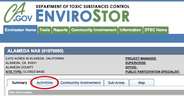 Cleanup document libraries – Alameda Point Environmental Report